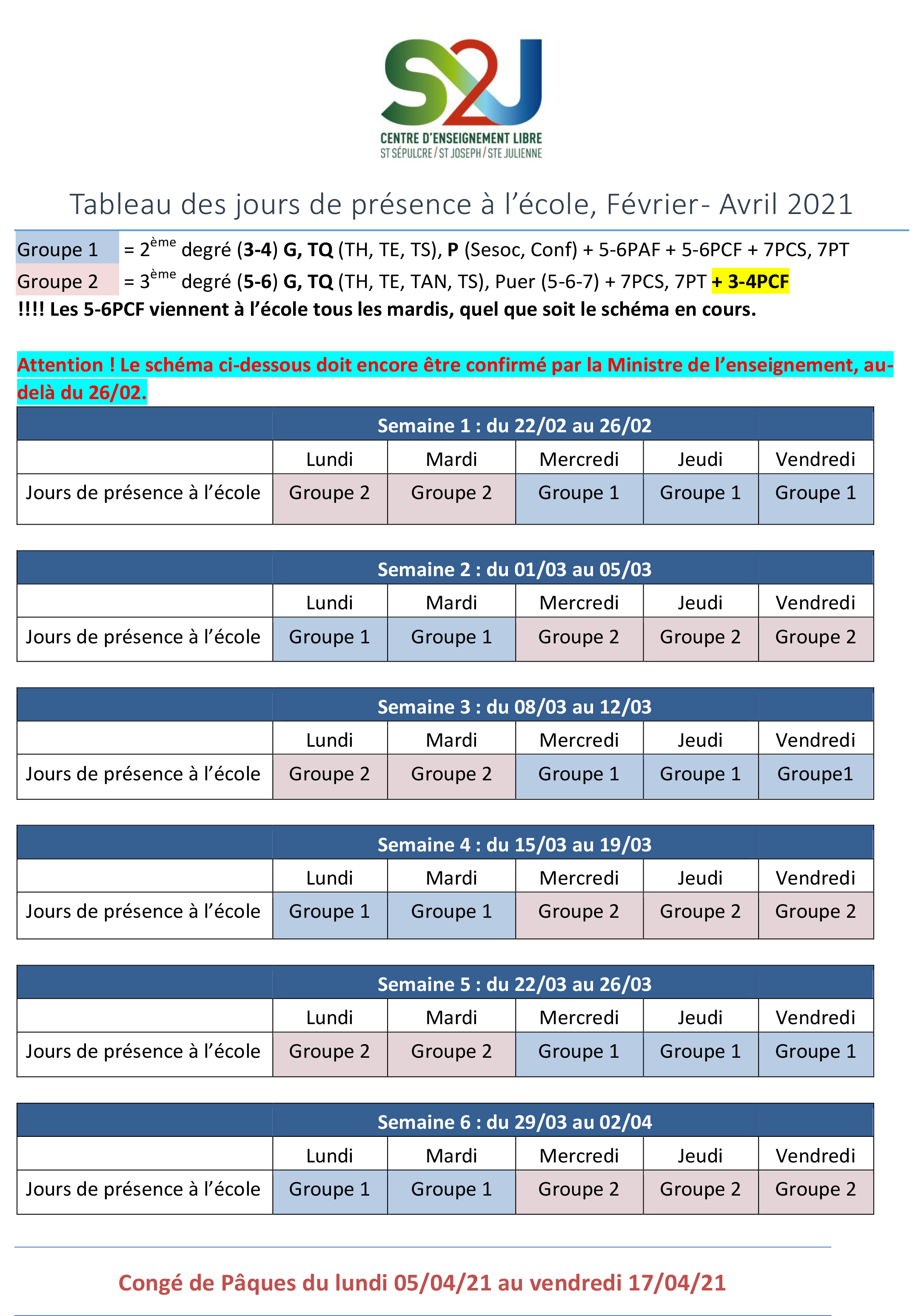 Informations relatives à la poursuite du code rouge jusqu’au 26 février ...